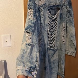 Thrill | Jackets & Coats | Ripped Denim Jacket | Poshmark